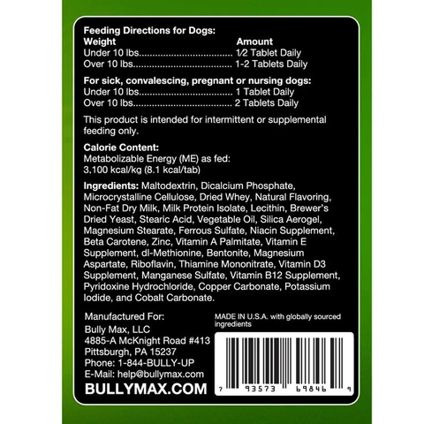Bully Max Muscle Builder (60 Tablets) Bottle - MuscularPets